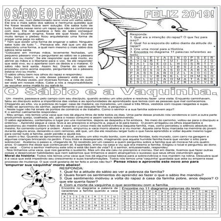 O sabio e o passaro 1a aula | DOC