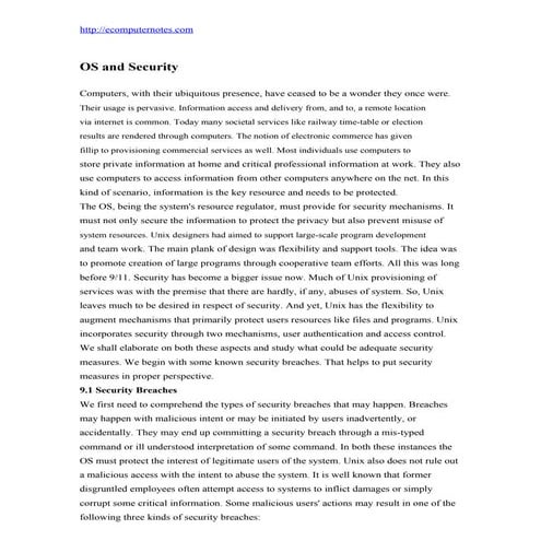 computer notes - Os and security | DOC