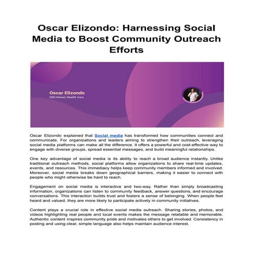 Oscar Elizondo_ Harnessing Social Media to Boost Community Outreach ...