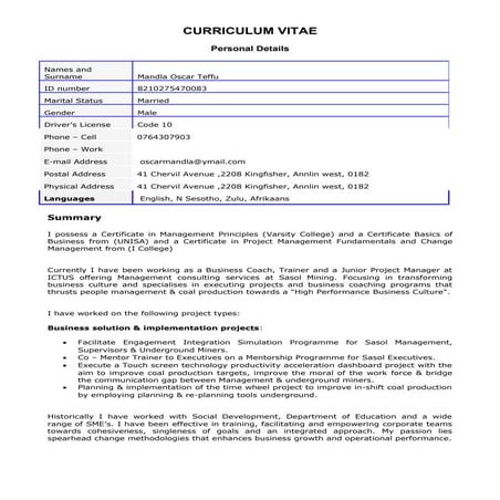 Oscar teffu updated cv 22 feb 2016 | PDF