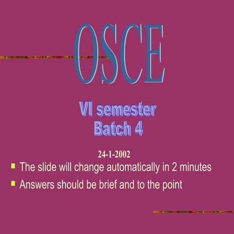 Osce 02ans | PPT