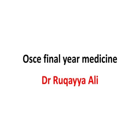 OSCE Stations For MBBS | PPTX