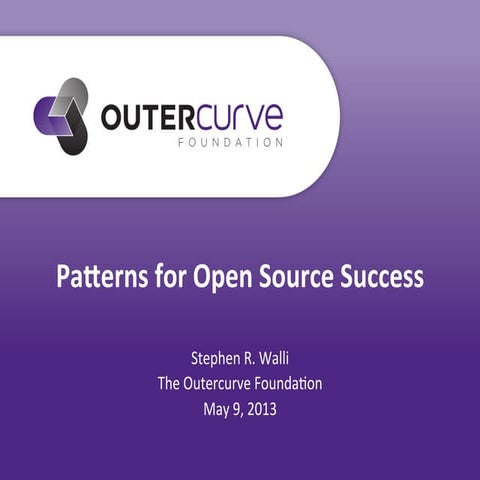 Patterns For Open Source Success Ppt