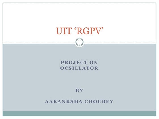 design and analysis of voltage controlled oscillator | PPTX