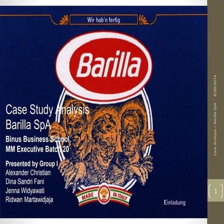 OSCM_Barilla SpA_Group I | PDF