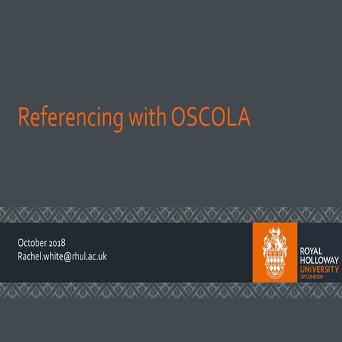 OSCOLA Referencing Guide | PPTX