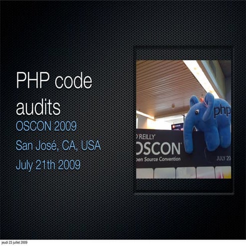 Oscon2009 Php Code Audit | PDF
