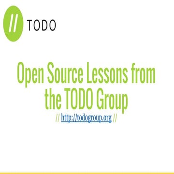 Open Source Lessons From The Todo Group Pdf
