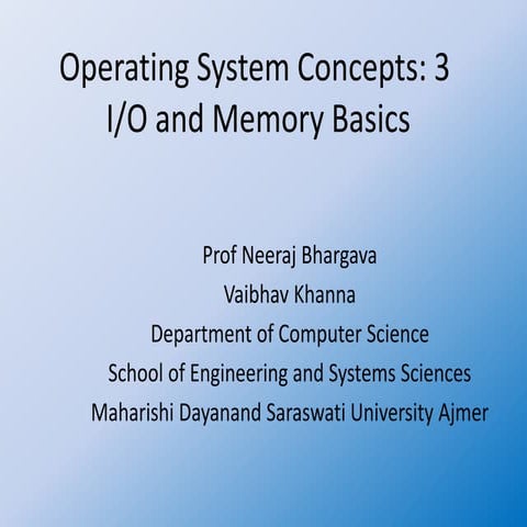 Os Concepts 3 Io And Storage Basics Pptx Operating Systems Computer Software And Applications