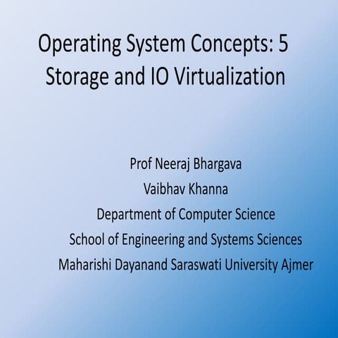 Os Concepts 5 Storage And Io Virtualization Pptx Operating Systems Computer Software And