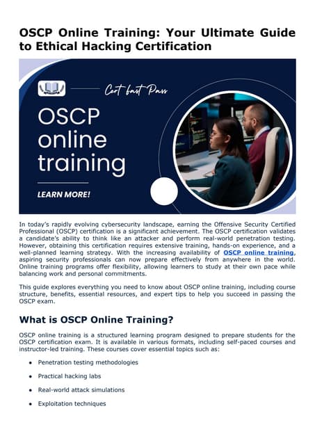 Oscp Online Training Your Ultimate Guide To Ethical Hacking