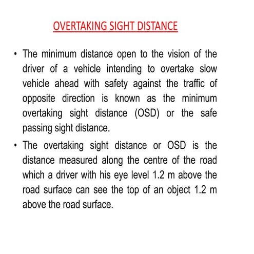 Overtaking sight distance - geometric design | PDF