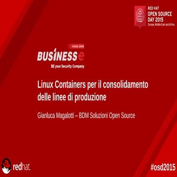 Linux Containers per il consolidamento delle linee di produzione | PDF