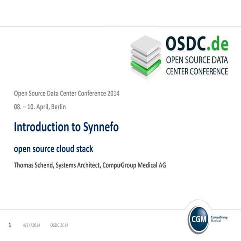OSDC 2014: Thomas Schend - Introduction to Synnefo open source cloud stack | PPT