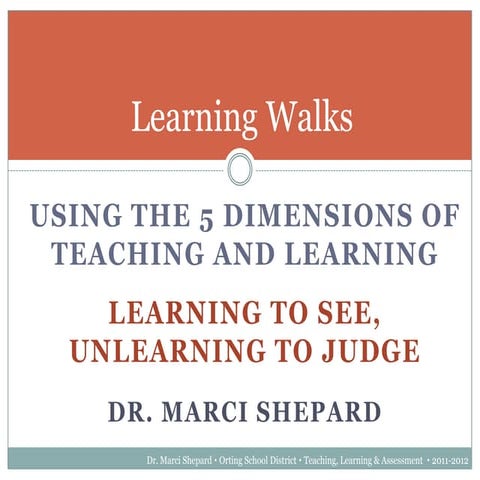 Learning Walks using the 5 Dimensions of Teaching and Learning ...