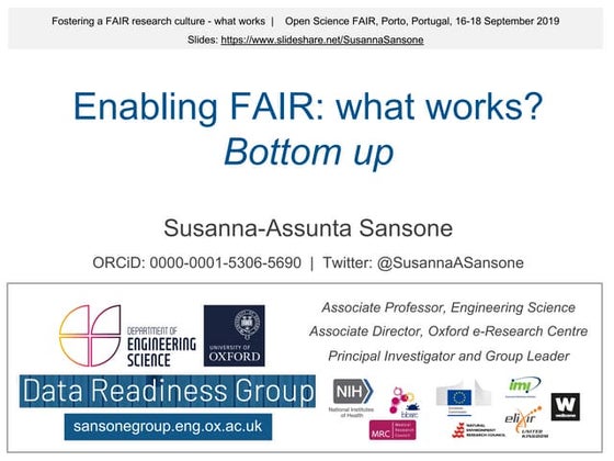 FAIR and FAIRsharing - ESOF 2020 | PPT
