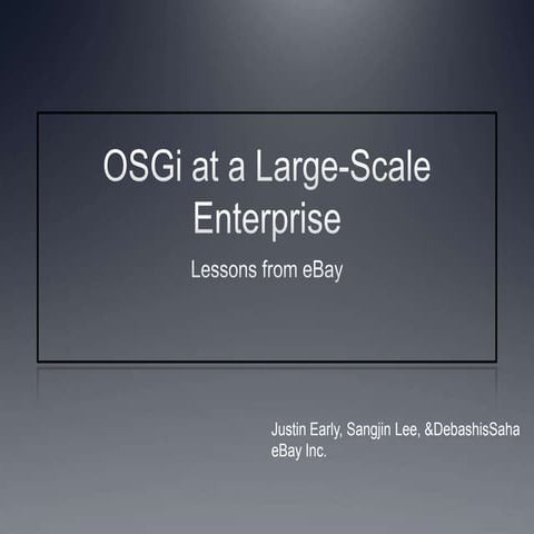 OSGi at eBay | PPT