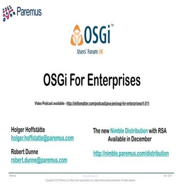 OSGi for Enterprises | PPT