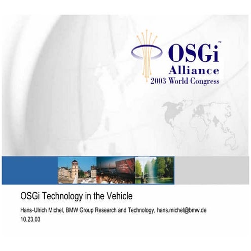 OSGi Technology in the Vehicle - H U Michel | PDF