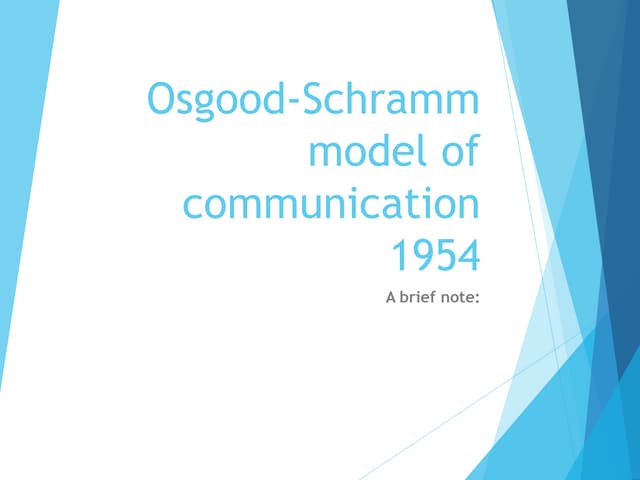 Osgood-Schramm model of communication | PPTX