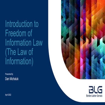 Introduction to FOI law (the law of information) | PPTX