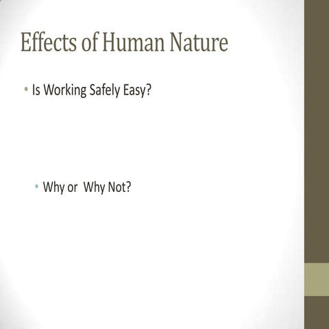 Osh 350 effects of human nature | PPTX