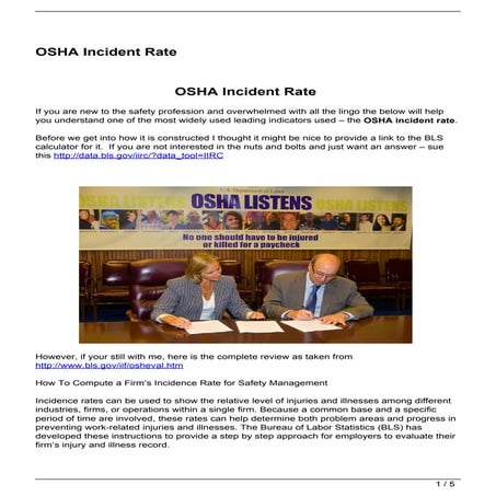 OSHA Incident Rate | PDF