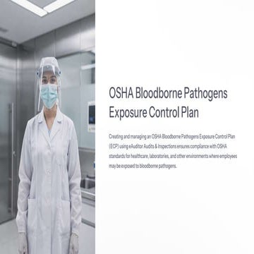 OSHA Bloodborne Pathogens Exposure Control Plan with eAuditor Audits ...