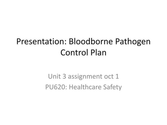 Bloodborne Pathogen ECP | PPT