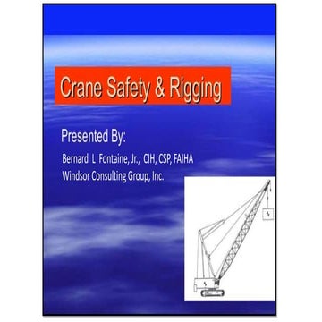Crane Safety and Rigging | PPTX