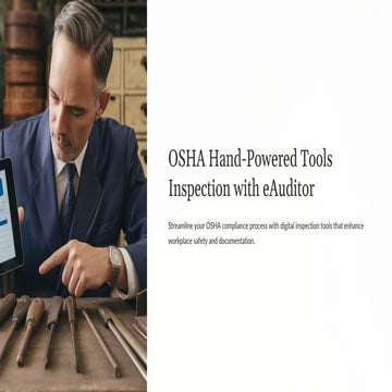 OSHA Hand Powered Tools Inspection with eAuditor Audits & Inspections | PDF