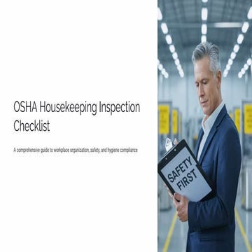 OSHA Housekeeping Inspection Checklist with eAuditor Audits ...