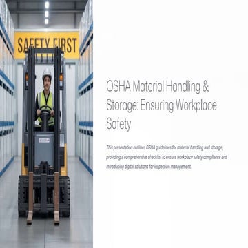 OSHA Material Handling with eAuditor Audits & Inspections | PDF