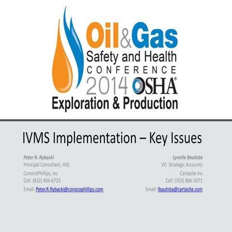 OSHA 2014: Cartasite and ConocoPhillips | PPT