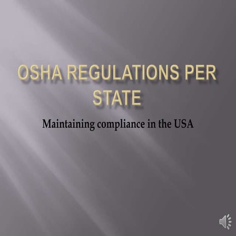 Osha regulations per state | PPT