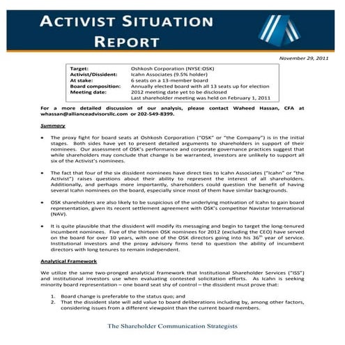 Oshkosh Activist Situation Report | PDF