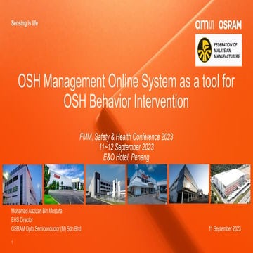 FMM Slides For OSH Management Requirement | PDF