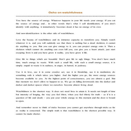 Osho on watchfulness | DOCX