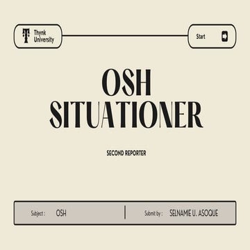 Safety precautions situationer in occupational safety | PPT