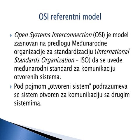 OSI референтни модел (слојеви модела и њихова улога) | PPTX
