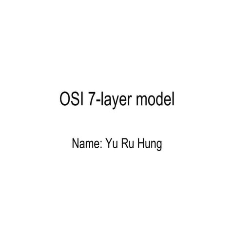 Osi 7 Layer Model | PPT