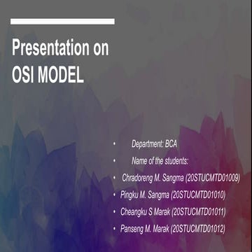 Computer Networks ppt about osi model and | PPTX