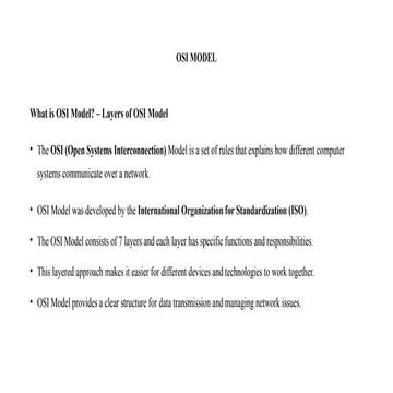 OSI MODEL Detailed explanation OSI (Open Systems Interconnection) | PPTX
