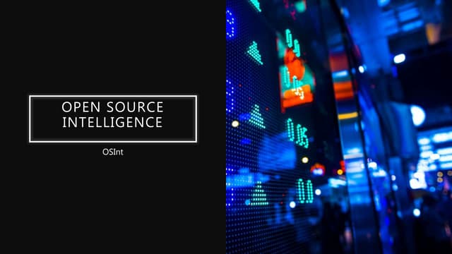 Osint {open source intelligence } | PPTX