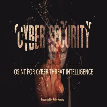 OSINT For Cyber Threat Inteligence | PDF