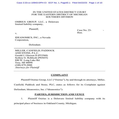 Osirius v Ideanomics | PDF | Motor Insurance | Insurance