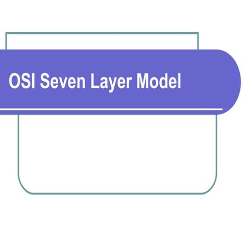 Osi Seven Layer Model Ppt