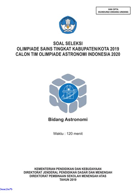 Solusi Soal Olimpiade Astronomi Tingkat Provinsi 2014 | PDF