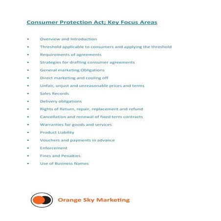 Osm consumer protection act topics | PDF