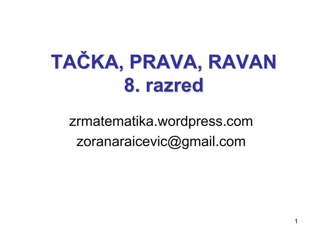 Tačka, prava i ravan | PDF
